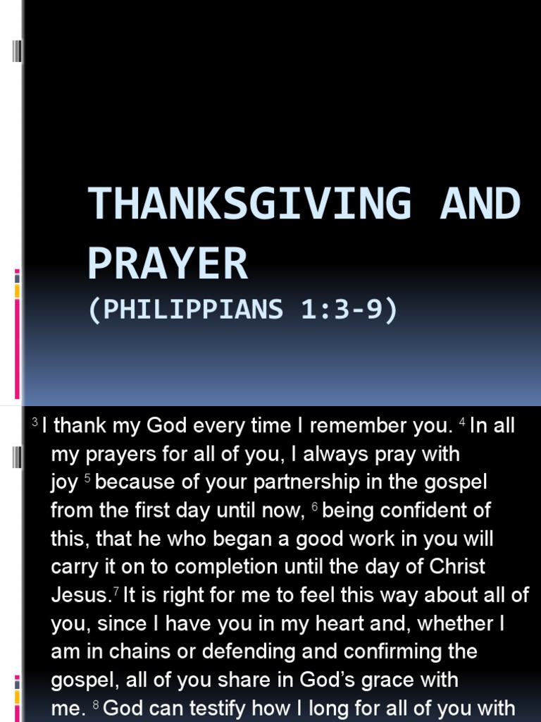 Thanksgiving and Prayer | PDF