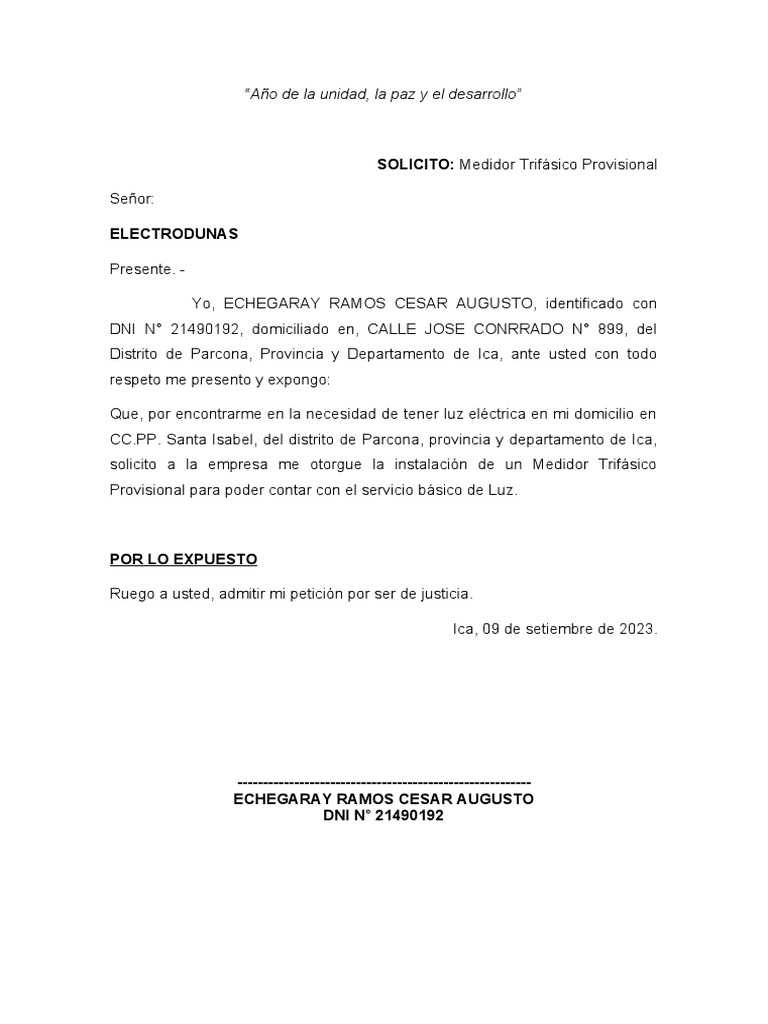 Luz Solicitud Trifasico | PDF