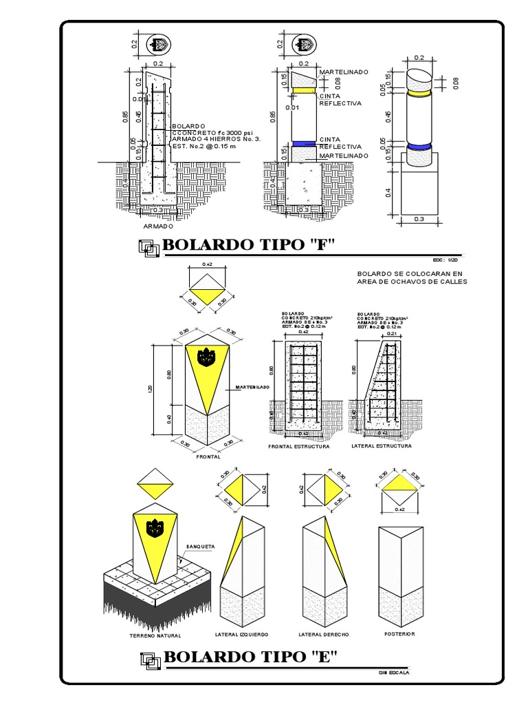 Especificaciones de Bolardos de Concreto | PDF