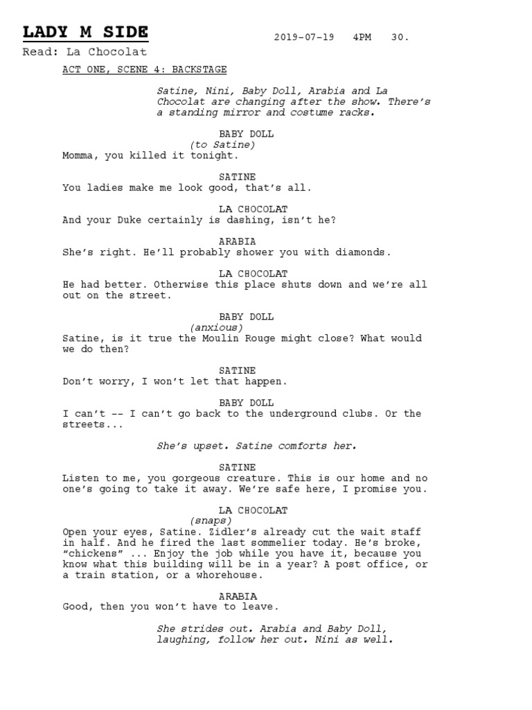 Moulin Rouge Audition Sides | PDF