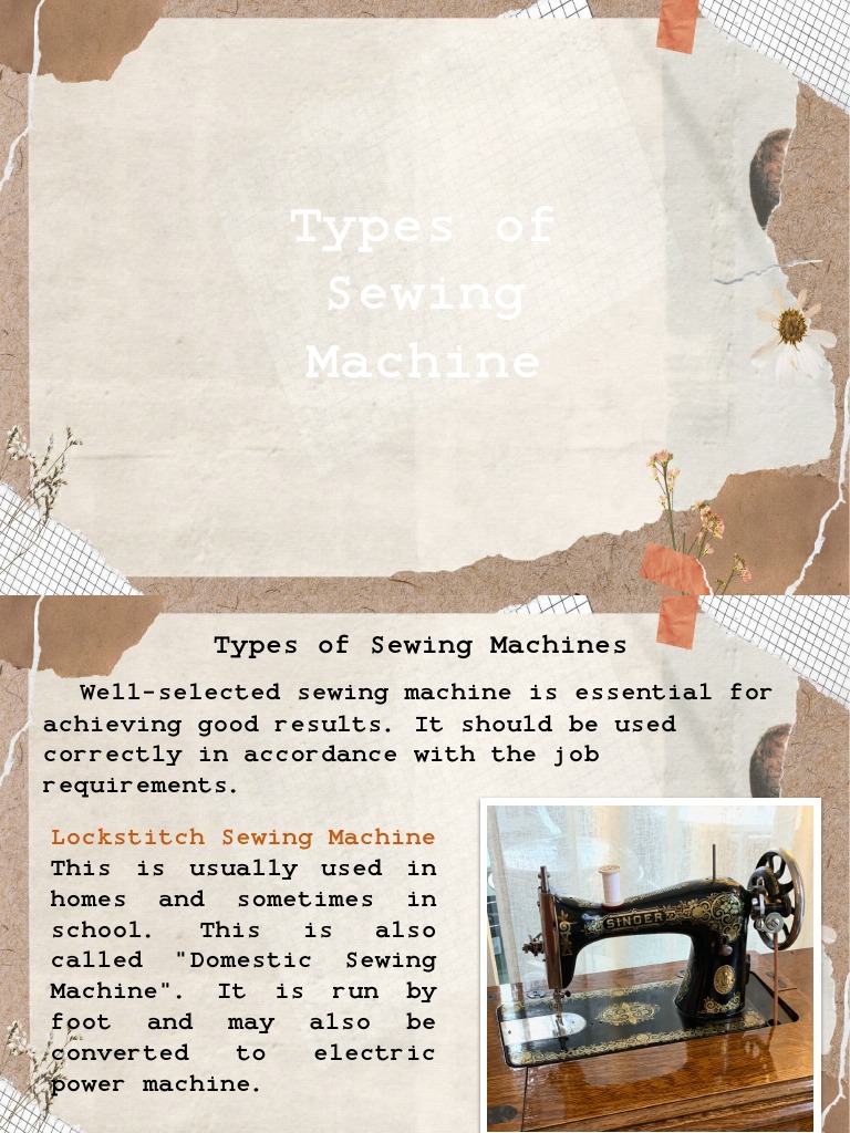 Overview of Sewing Machine Types | PDF | Sewing Machine | Sewing