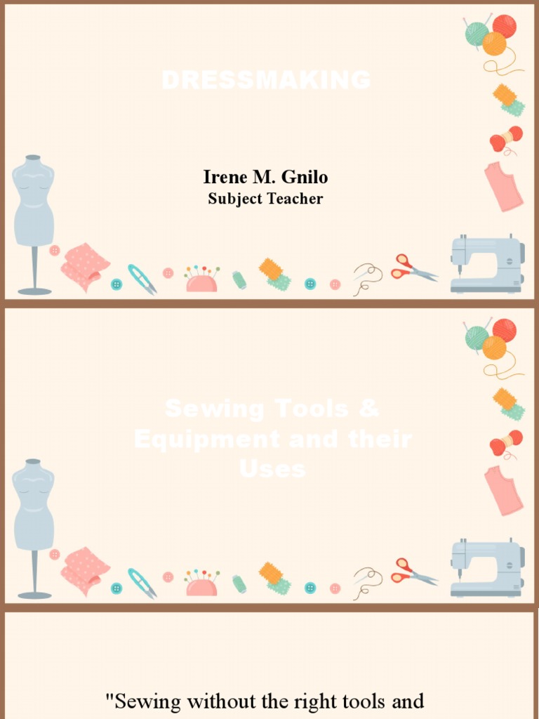 Sewing Tools and Equipment and Their Uses | Download Free PDF | Sewing ...