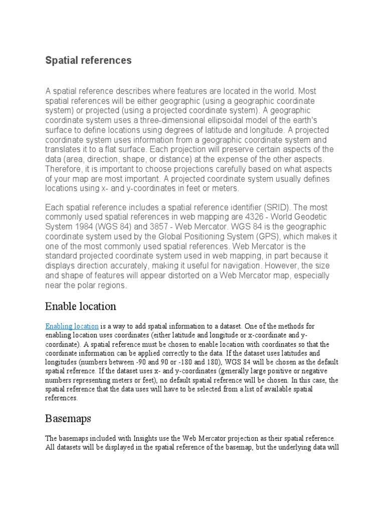Spatial References | PDF