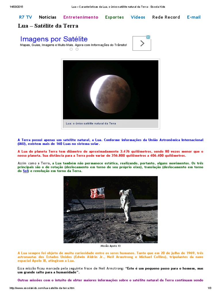 Lua - Características Da Lua, o Único Satélite Natural Da Terra ...