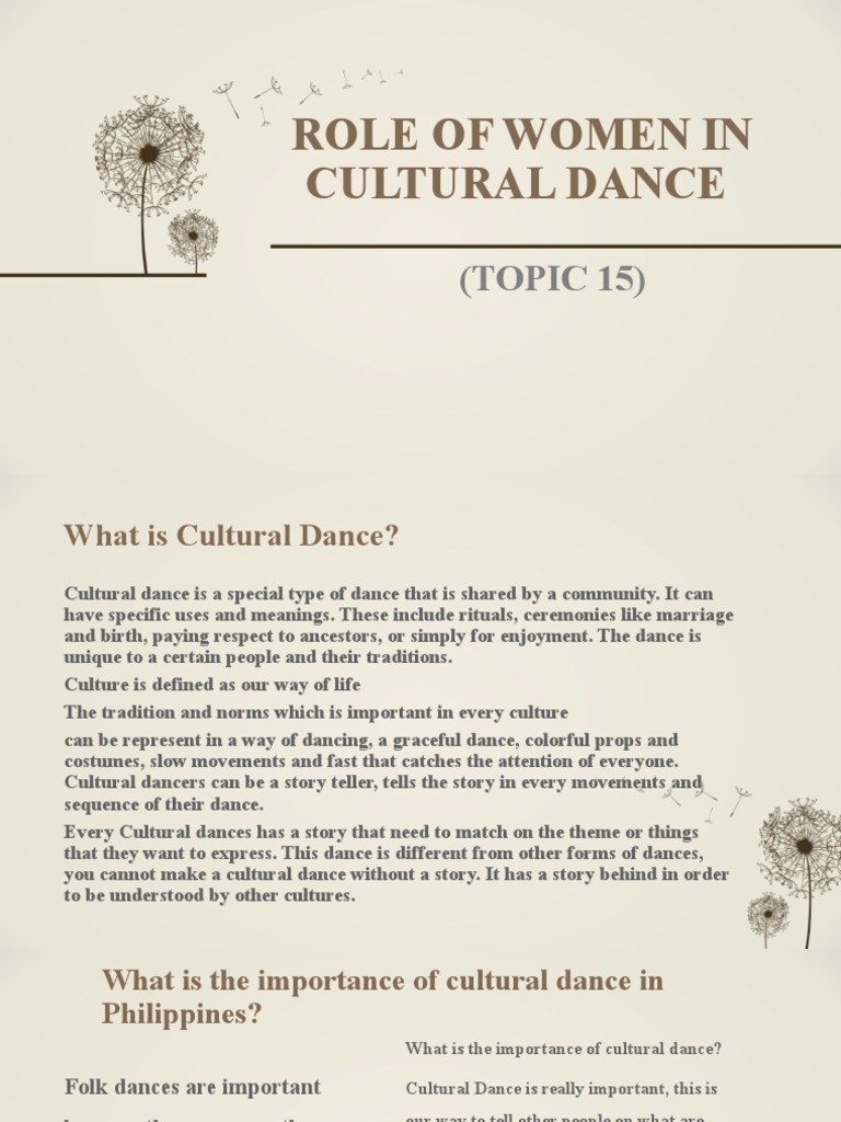 The Role of Women in Cultural Dance. | PDF | Dances | Performing Arts
