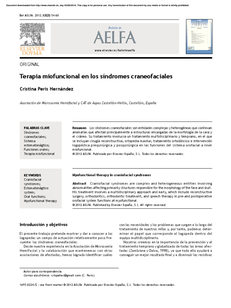 Tpia Miofuncional | PDF | Especialidades Medicas | Medicina