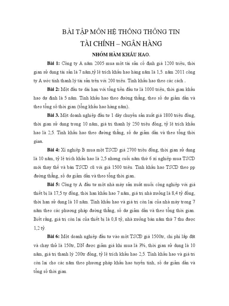 Bai Tap Thuc Hanh HTTT - Nhom Ham Khau Hao TS 2 - SV | PDF