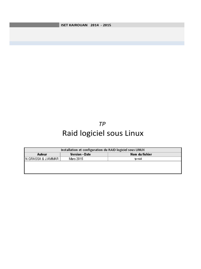RAID Logiciel sous Linux: TP Pratique | PDF | Virtualisation ...
