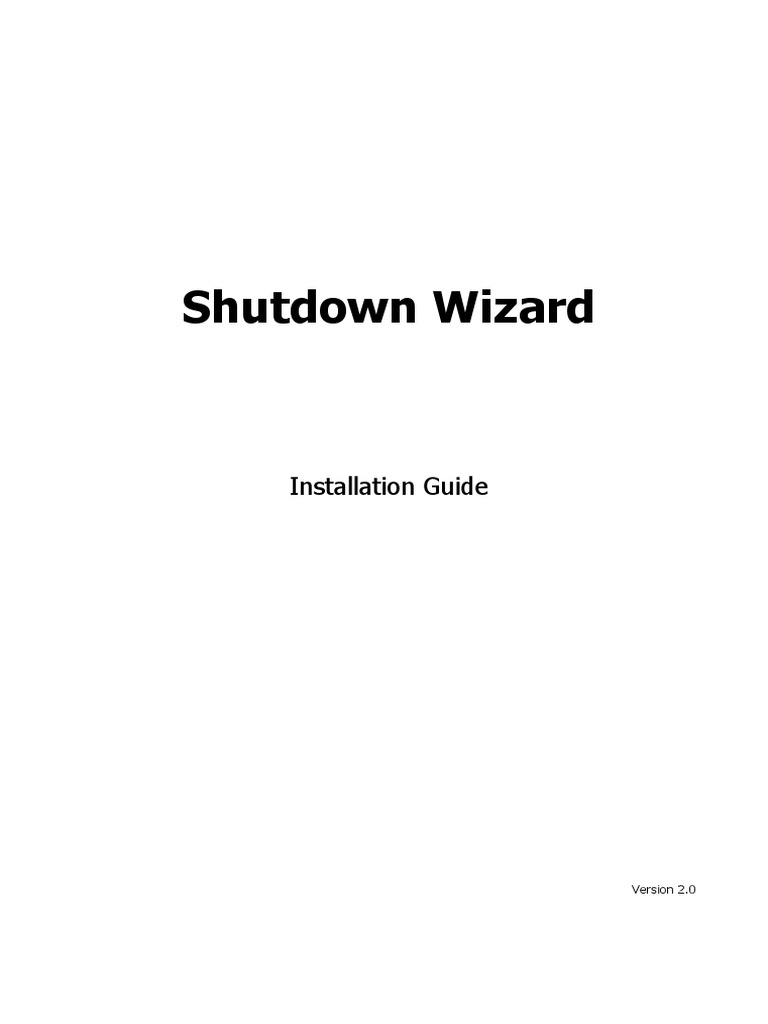 Shutdown Wizard User Manual | PDF | Installation (Computer Programs) | Icon (Computing)