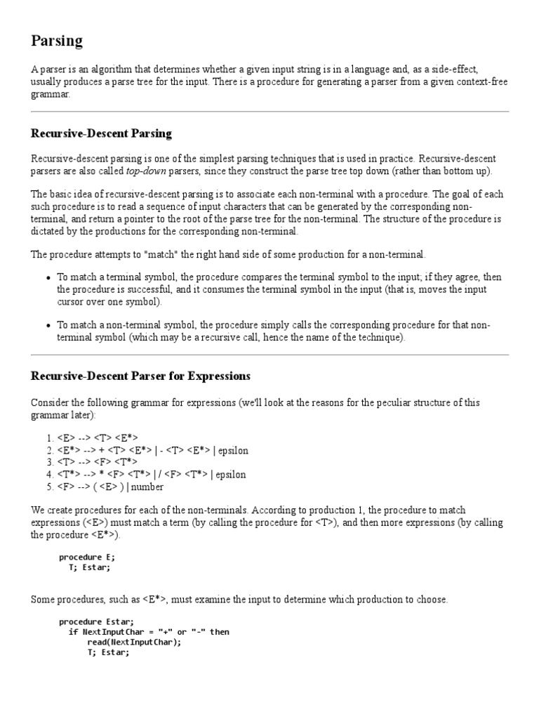 Parsing | Download Free PDF | Parsing | Formalism (Deductive) Parsing | Download Free PDF | Parsing | Formalism (Deductive)