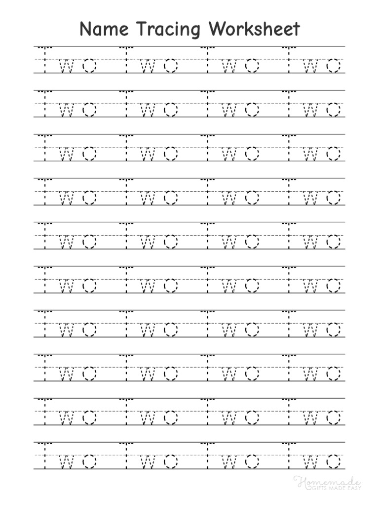 Name Tracing Worksheet Two | PDF