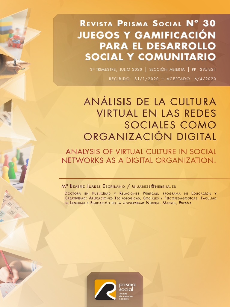 Análisis de La Cultura Virtual en Las Redes Sociales Como Organización Digital | PDF | Servicio ...