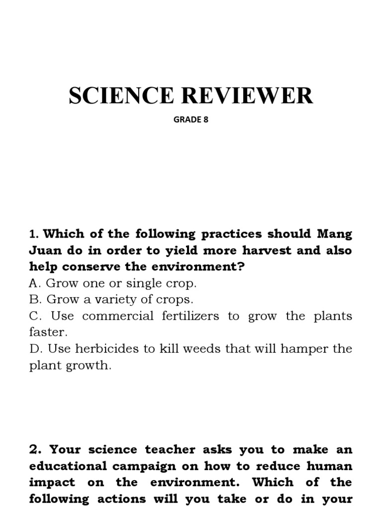 Science Reviewer g8 | PDF | Science & Mathematics Science Reviewer g8 | PDF | Science & Mathematics