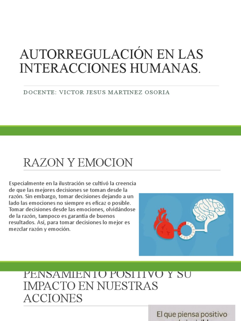 AUTORREGULACIÓN EN LAS INTERACCIONES HUMANAS | PDF | Conflicto (proceso ...