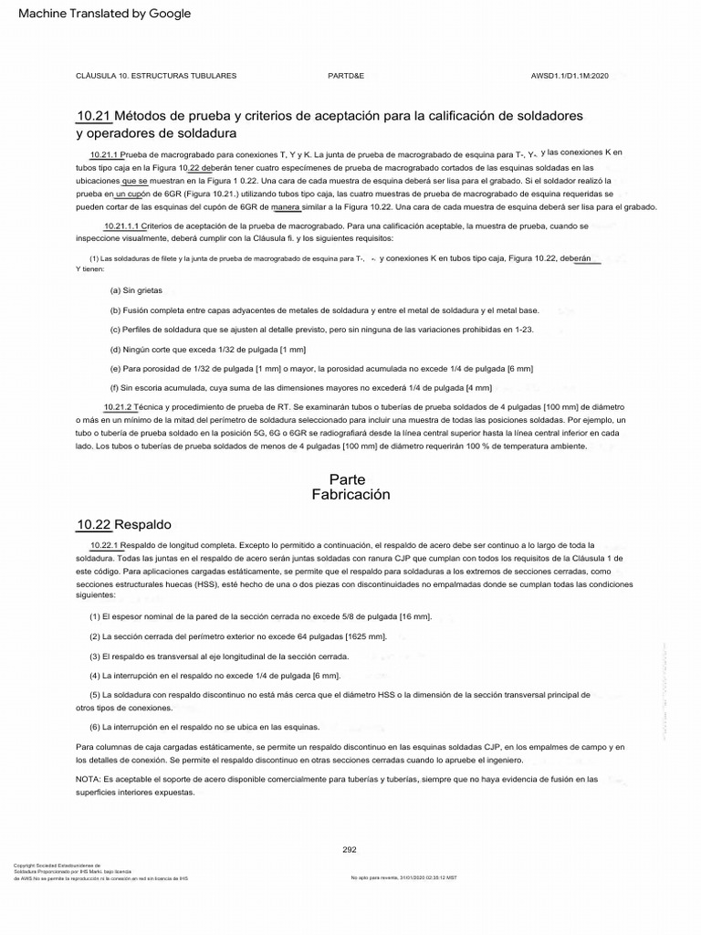 AWS D1.1 D1.1M 2020 - Unlocked 321 420 | PDF | Calibración | Soldadura