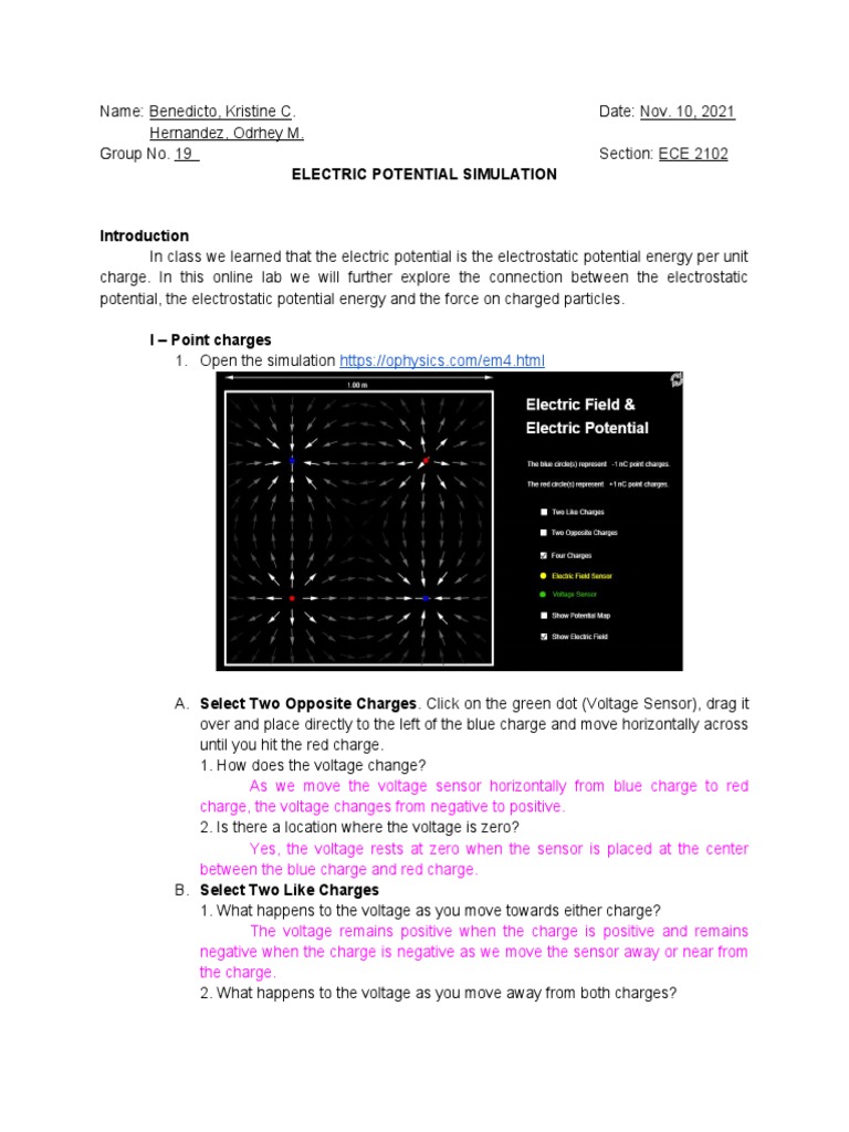 Activity No 3 2102 Pdf Voltage Electrostatics