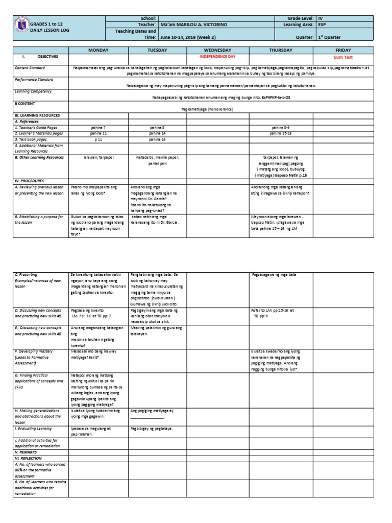 ESP 4 - Q1 - W2 DLL New | PDF