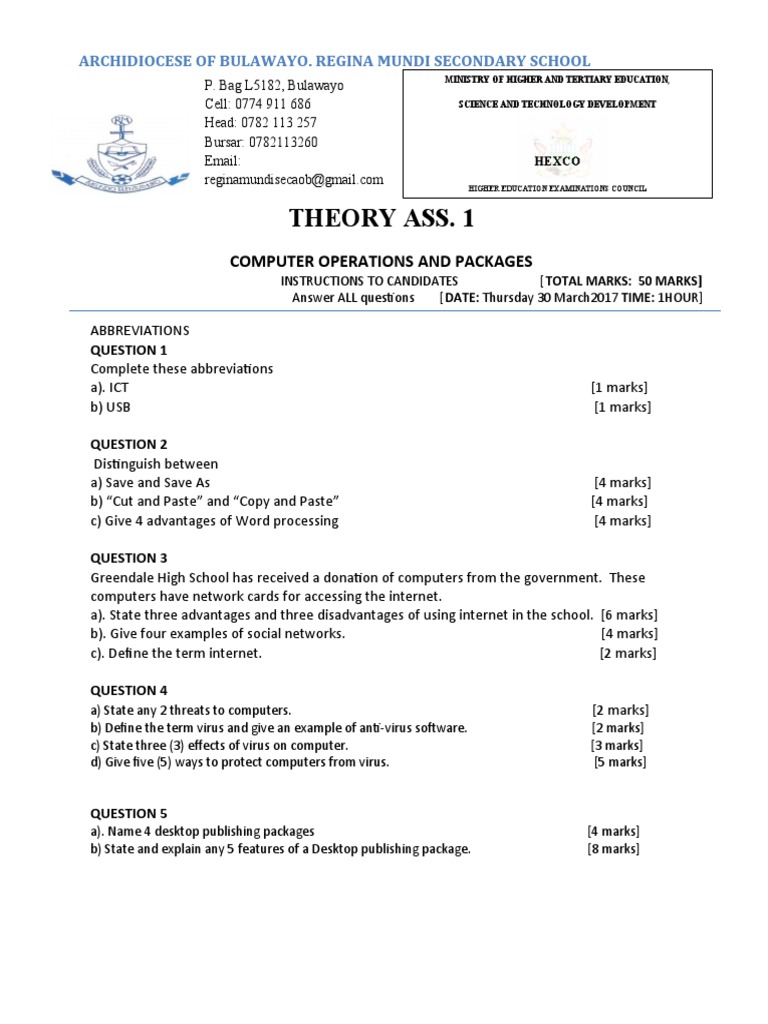 Hexco Assignment - Theory 1 Ed | PDF | Computer Virus | Internet