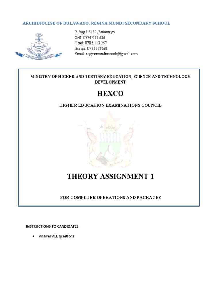 Hexco Assignment - Theory 1 | PDF