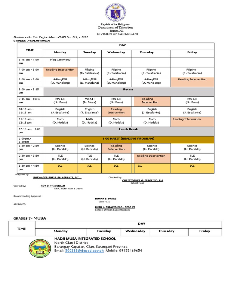JHS Classroom Program Sy 2023 2024 | PDF | Public Administration ...