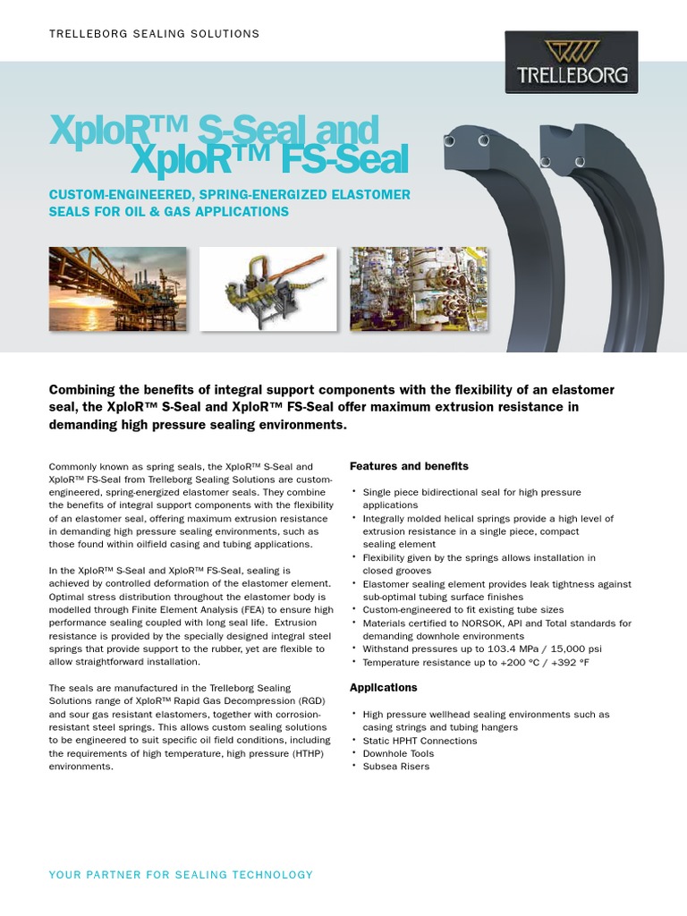 S Seal Fs Seal en | PDF | Extrusion | Pipe (Fluid Conveyance)