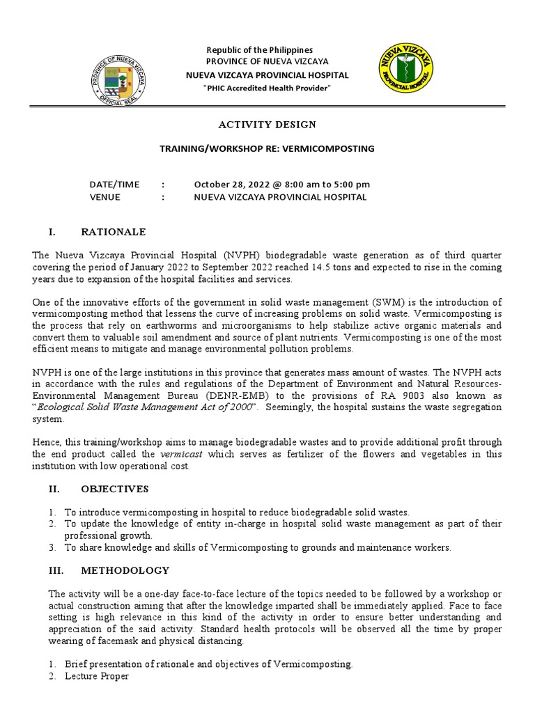 Activity Design - Vermi 2 | PDF | Waste Management | Waste