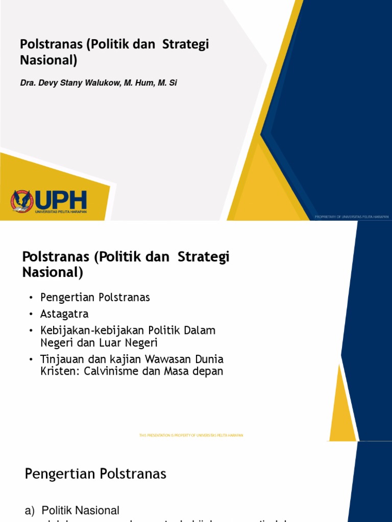 PPT10.Polstranas (Politik Dan Strategi Nasional) | PDF