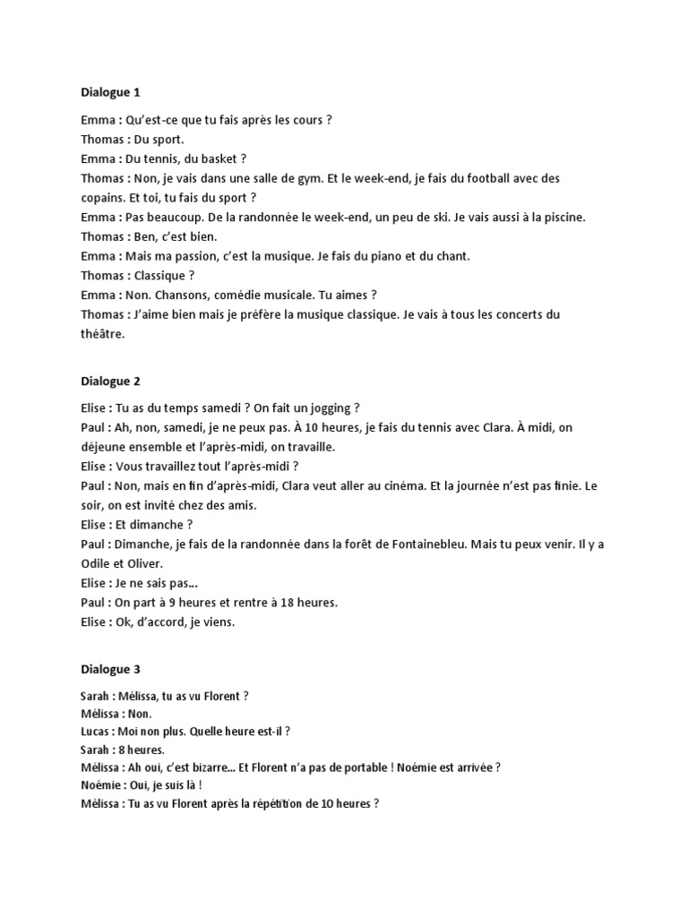 Dialogue-A1 French | PDF