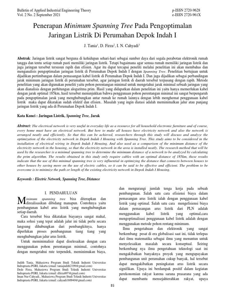 Penerapan Minimum Spanning Tree Pada Pengoptimalan | PDF Penerapan Minimum Spanning Tree Pada Pengoptimalan | PDF
