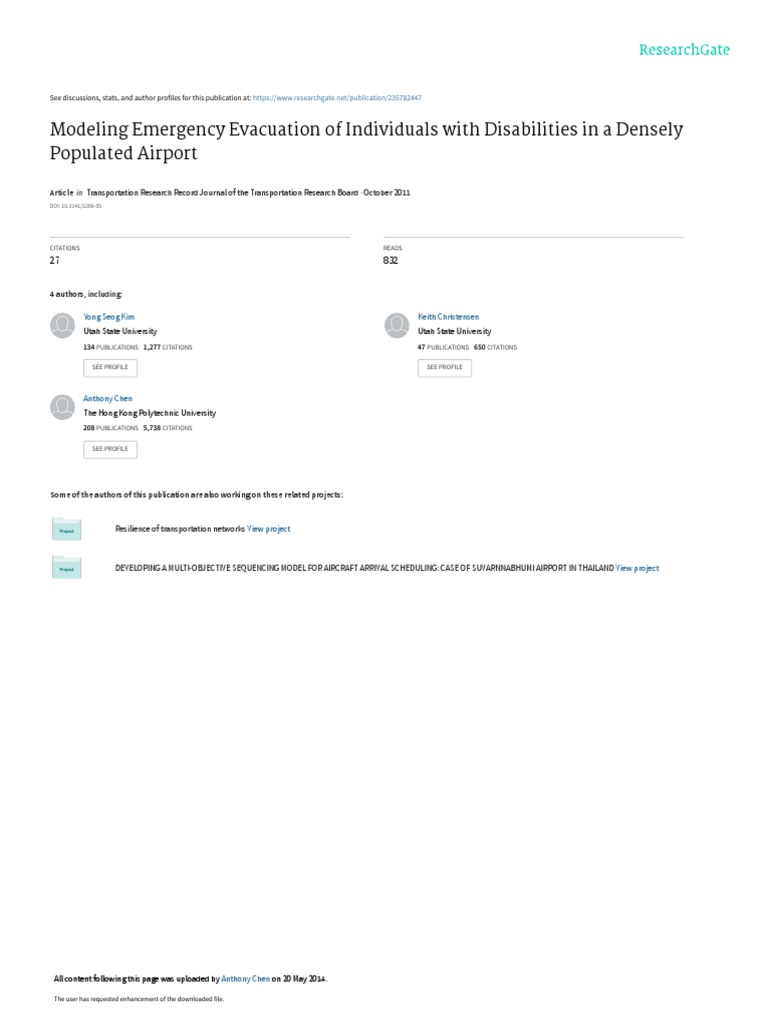 Modeling Emergency Evacuation of Individuals With Disabilities in A ...