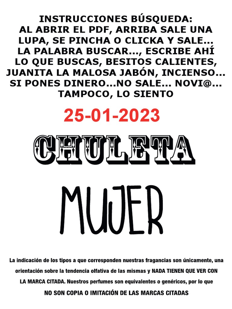 Chuleta 25-01-23 SB | PDF | Estilo de vida