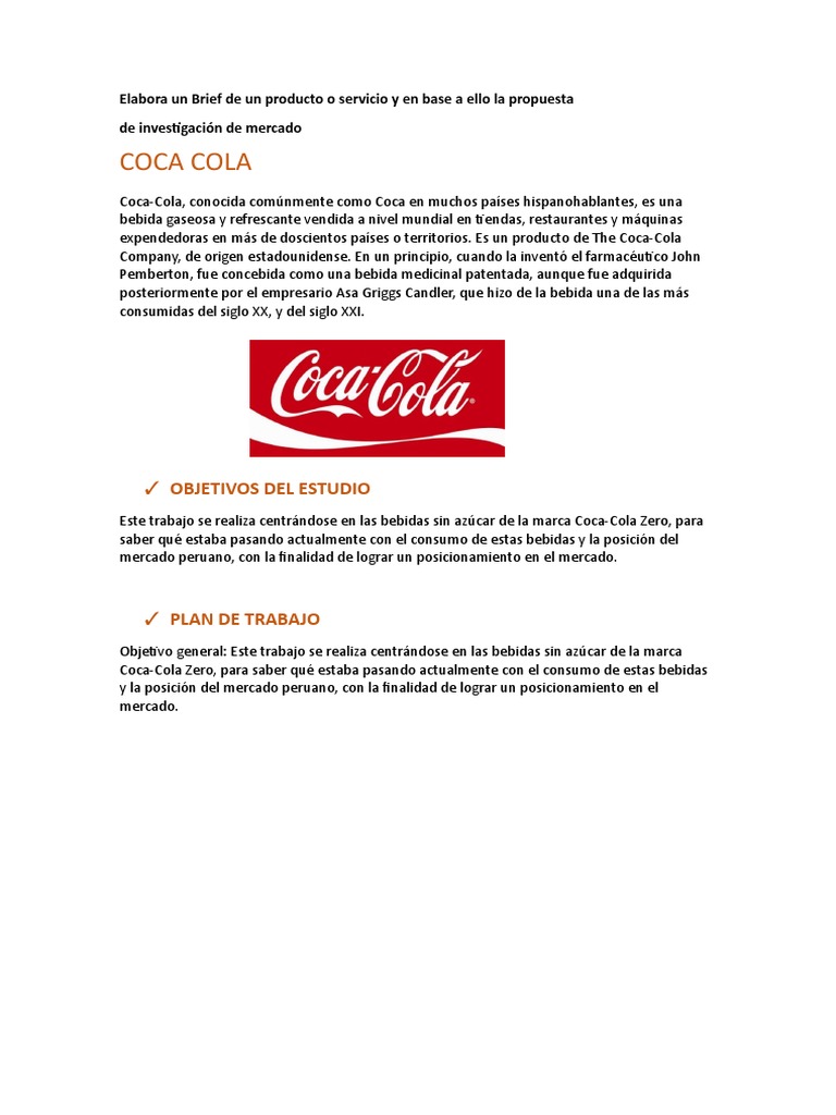 Brief de Coca Cola | PDF | Coca Cola Brief de Coca Cola | PDF | Coca Cola