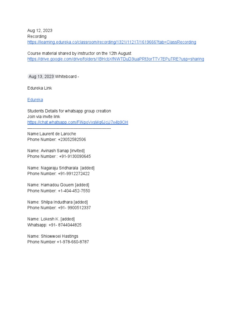 Edureka PMP Course Updates and Contacts | PDF | Games & Activities ...