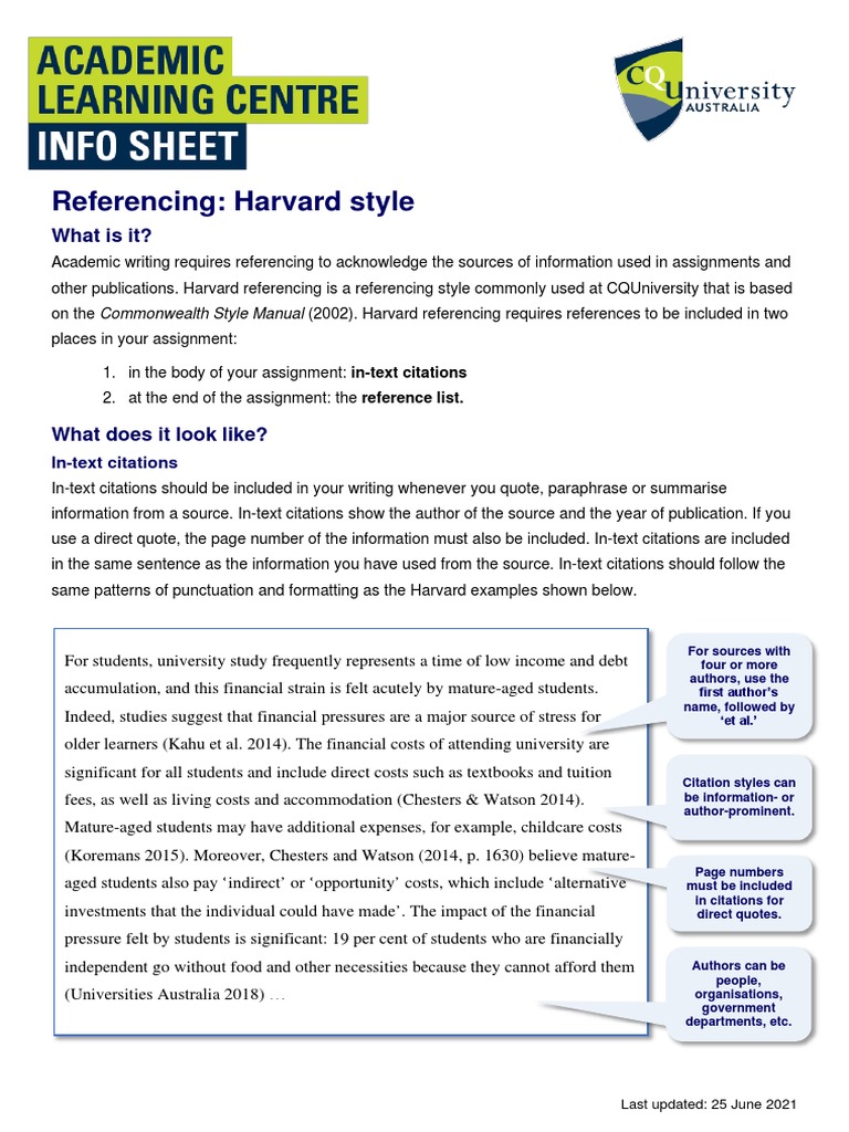 Referencing - Harvard Style | PDF | Citation | Human Communication