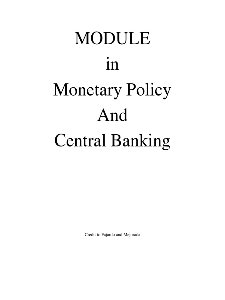 Module in Monetary Policy and Central Banking | PDF | Central Banks ...