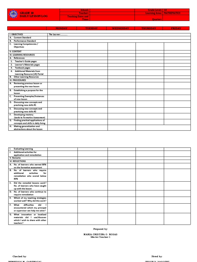 DLL Template Weekly | PDF | Learning | Pedagogy