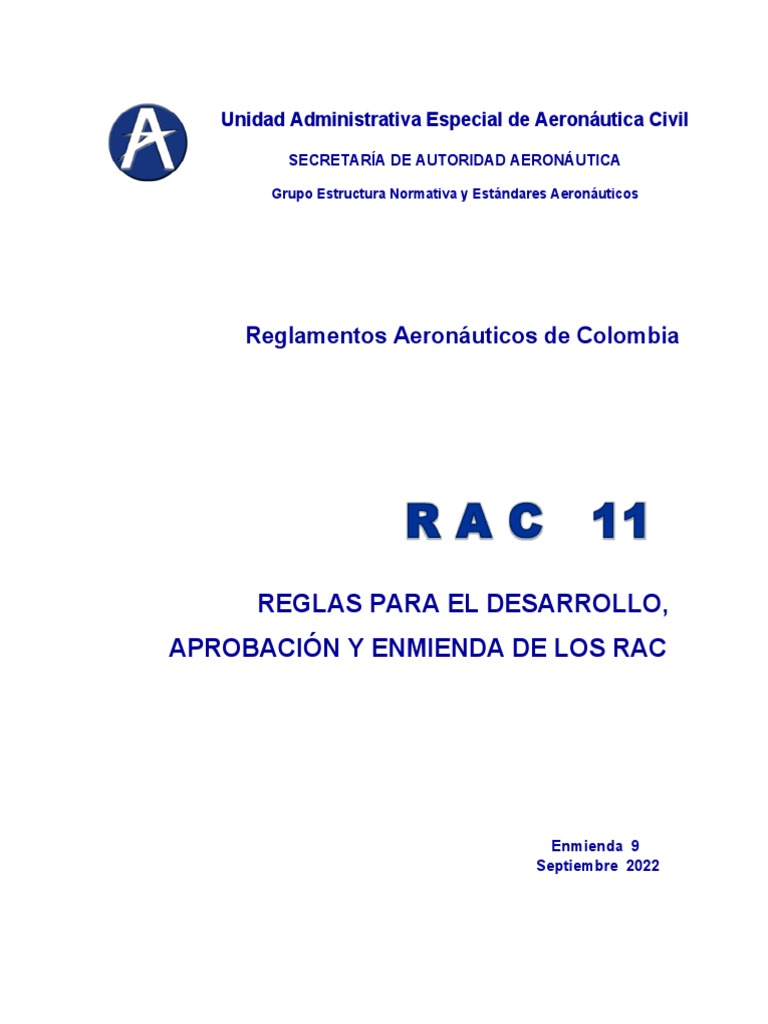 Reglas de Enmienda RAC 11 Colombia | PDF | Regulación | Adopción