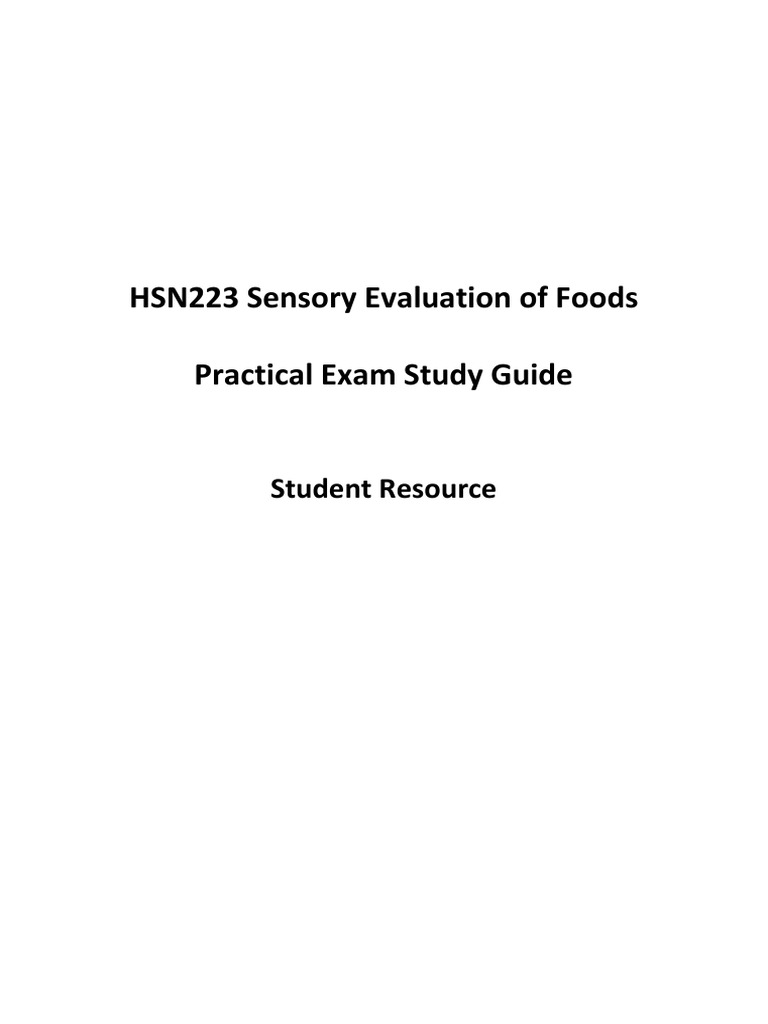 Sensory Evaluation Study Guide | PDF | Sampling (Statistics) | Taste