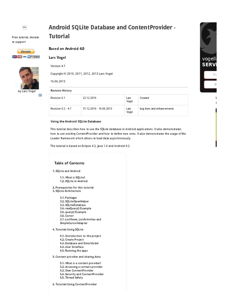 Android SQLite Database and Content Prov | PDF | Method (Computer ... Android SQLite Database and Content Prov | PDF | Method (Computer ...