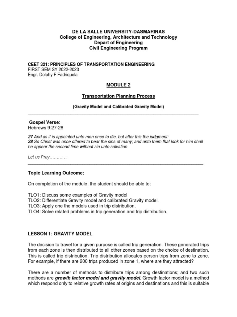 Module 2 Gravity Model | PDF