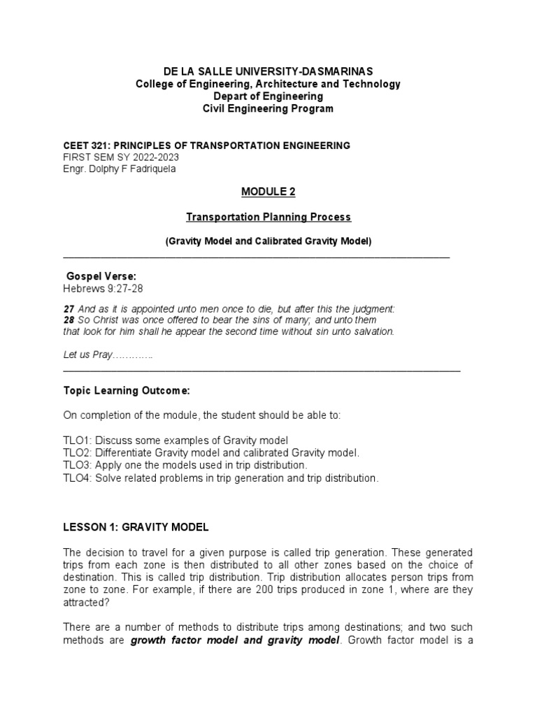 Module 2 Gravity Model | PDF