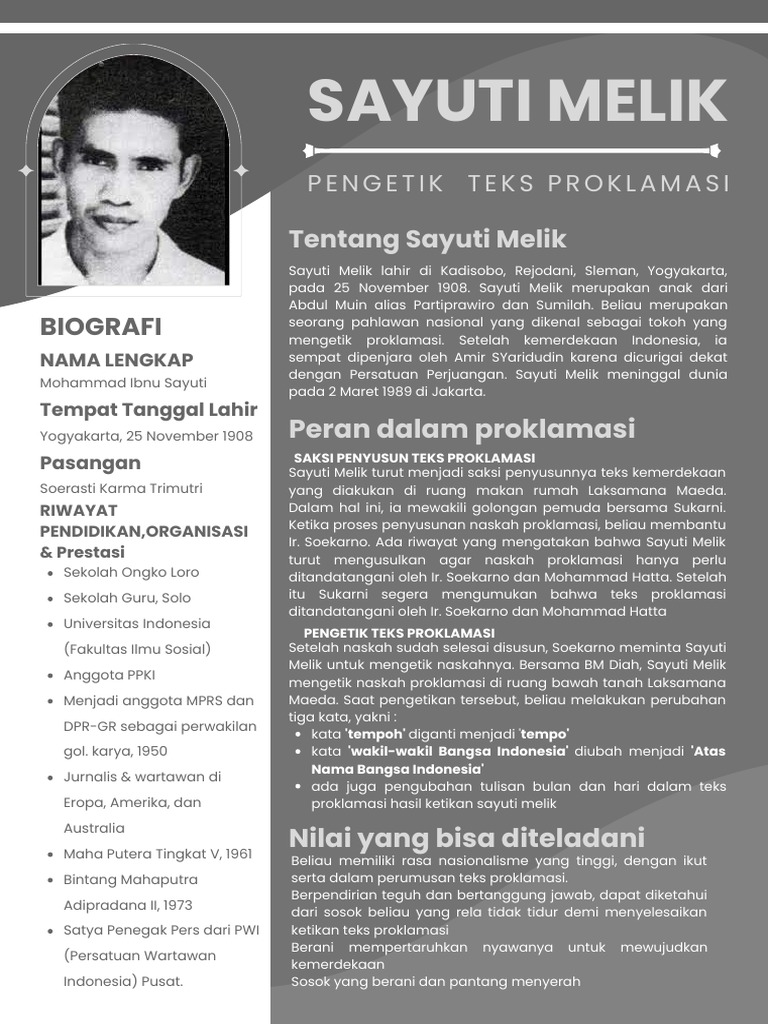 Biografi Sayuti Melik dan Perannya | PDF | Politik | Perjalanan
