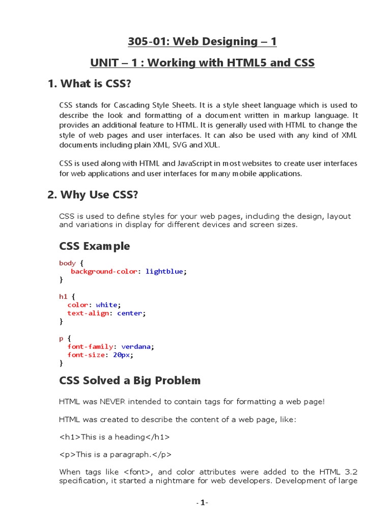Web UNIT-1 | Download Free PDF | Html | Html Element