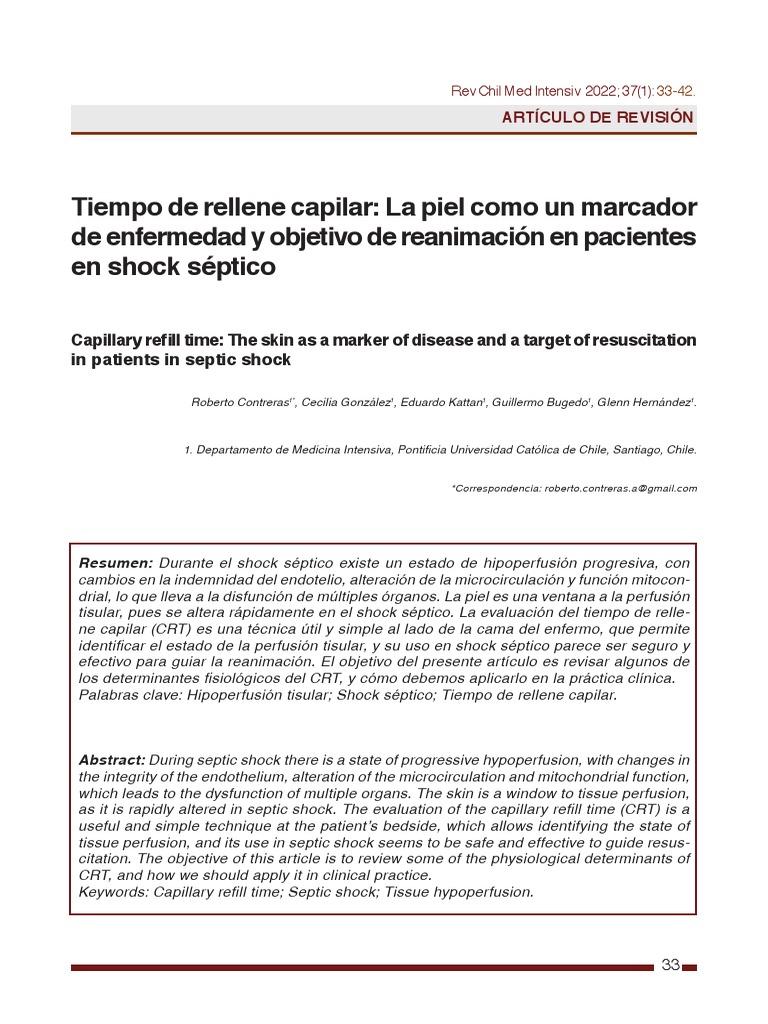 estudio llenado capilar | PDF | Medicina | Fisiología