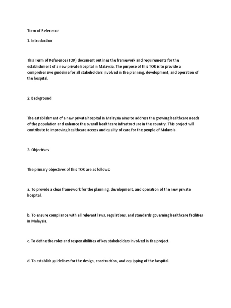 Term of Reference | PDF | Corporate Social Responsibility | Health Care