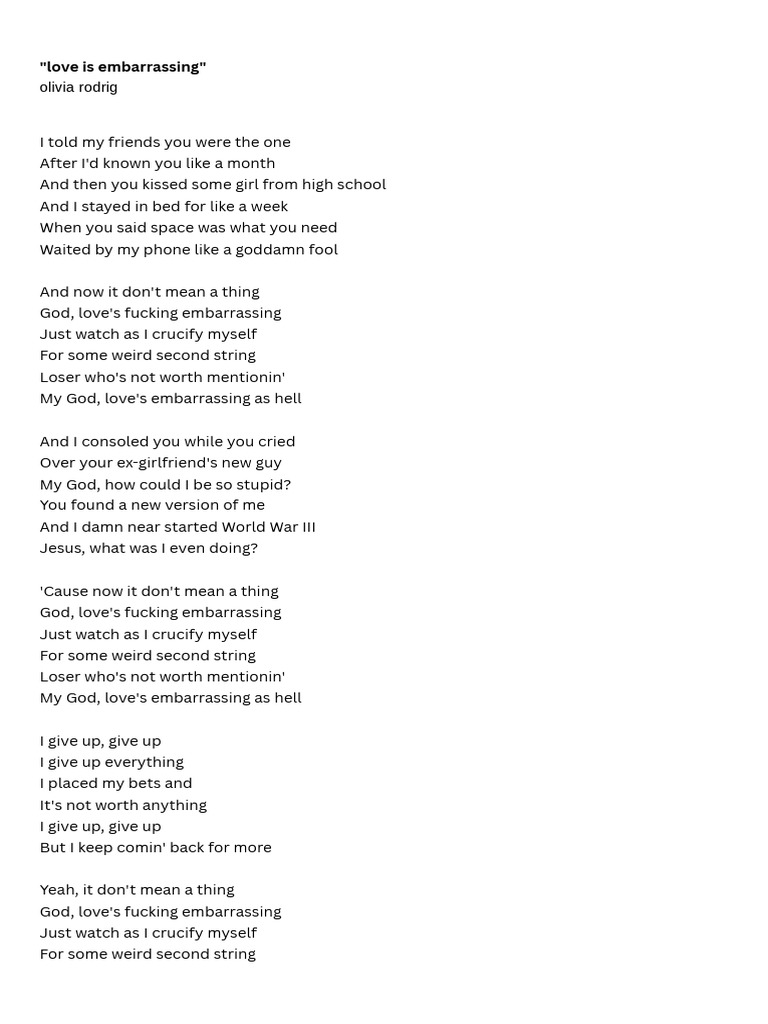 Love Is Embarrassing | PDF