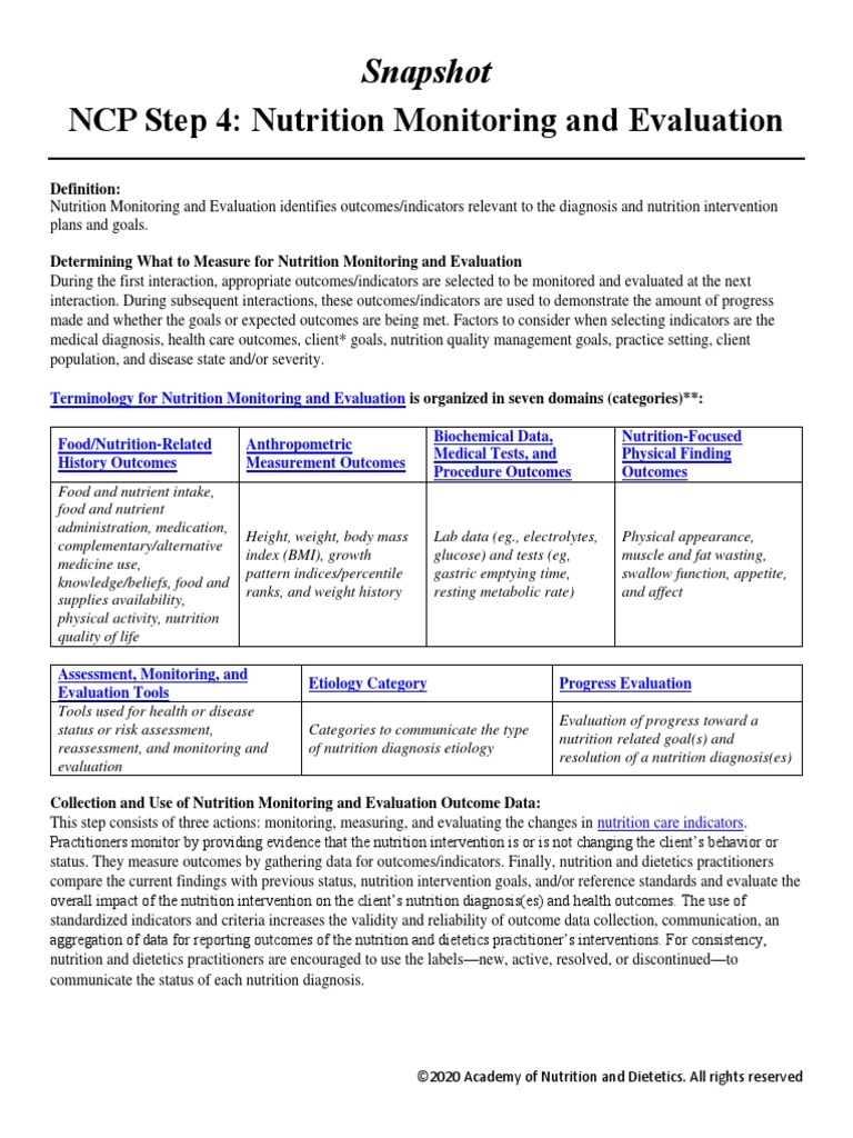 4 Snapshot Monitoring and Evaluation | PDF