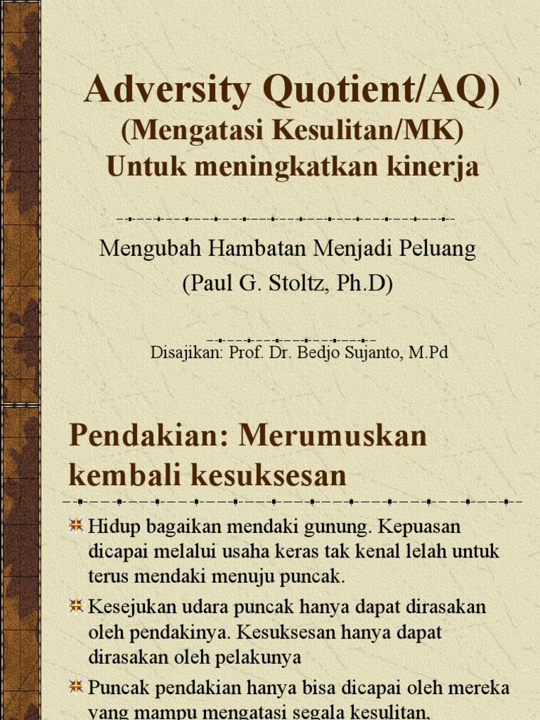 Adversity Quotient | PDF