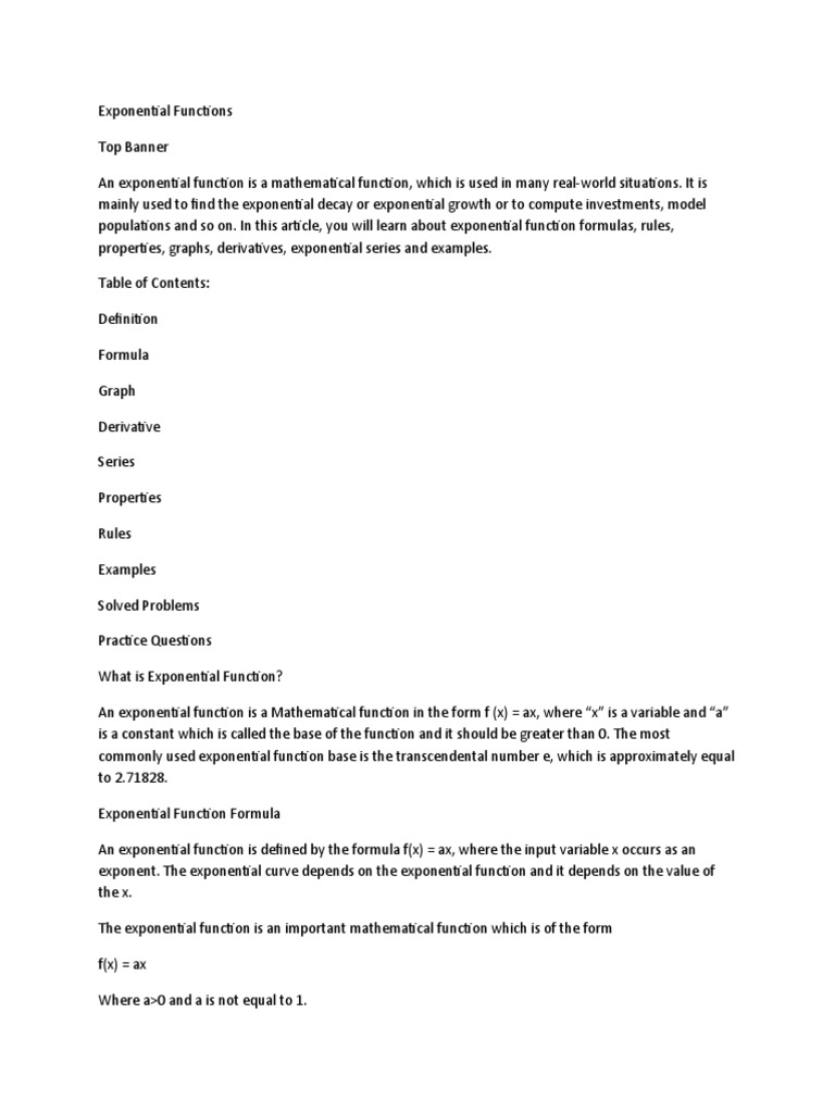 Exponential Fun-WPS Office | PDF | Function (Mathematics) | Exponential Function