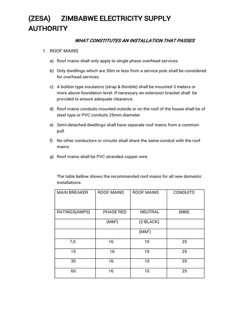 Zesa Installation Guide | PDF | Electrical Wiring | Ac Power Plugs And ...